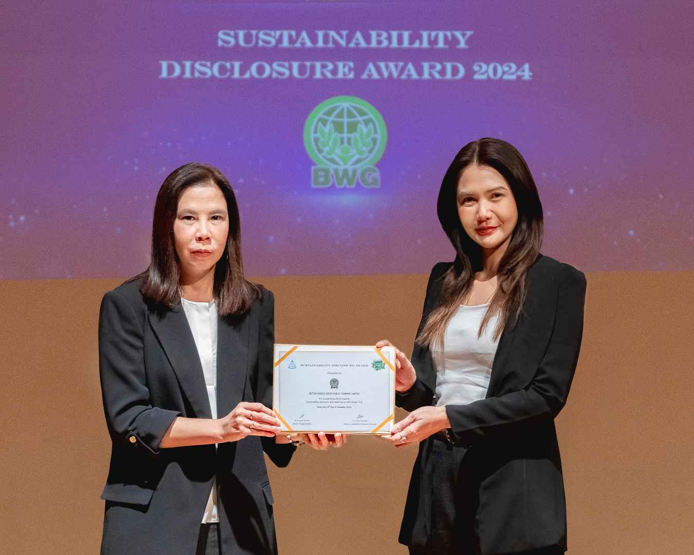 BWG ได้รับรางวัลการเปิดเผยข้อมูลความยั่งยืน ประจำปี 2567 | Share2Trade